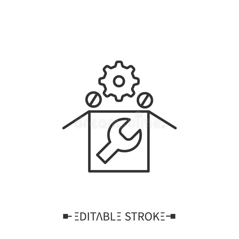 Spare Parts Line Icon. Editable Illustration Stock Vector ...