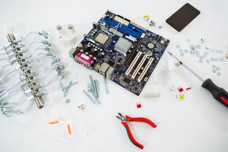 Spare parts of motherboard stock photo. Image of maintenance - 81457252
