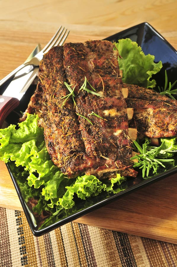 Spare rib dinner stock image. Image of herb, broiled, dinner - 7845055
