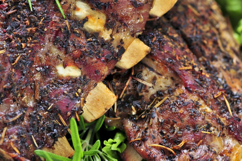Spare rib dinner stock photo. Image of barbecued, herb - 7845096