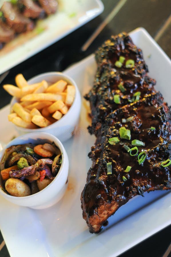 Spare ribs stock image. Image of lunch, ribs, plated - 34275829