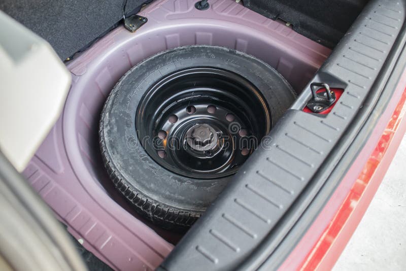 Spare Tire in the Modern Compact Car Stock Photo - Image of industry ...
