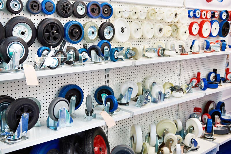 Spare Wheels for Carts in Store Stock Photo - Image of furniture ...