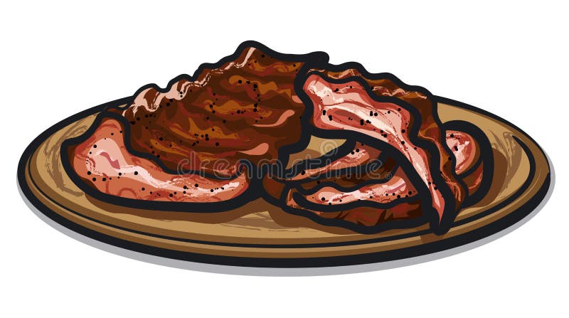 Spareribs stock vector. Illustration of cuisine, nutrition - 58930595