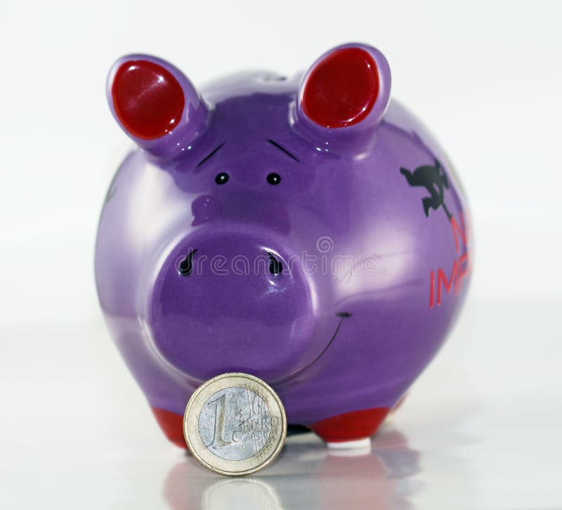 Spargris Och Euro - Materielbild Fotografering för Bildbyråer - Bild av ...