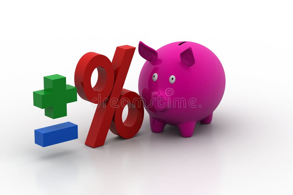 Spargris Med Det Matematiska Tecknet Stock Illustrationer ...