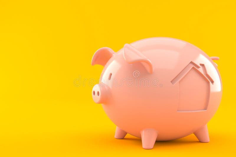 Spargris med hussymbolen stock illustrationer. Illustration av tomt ...