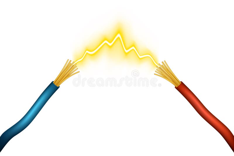 Spark between two wires stock illustration. Illustration of electrical ...