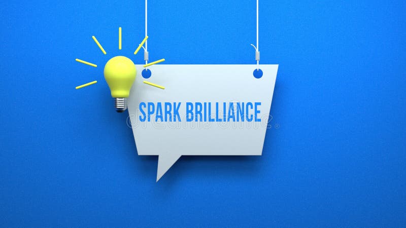 Spark Brilliance Text Message.3D Render of a Hanging Speech Bubble ...