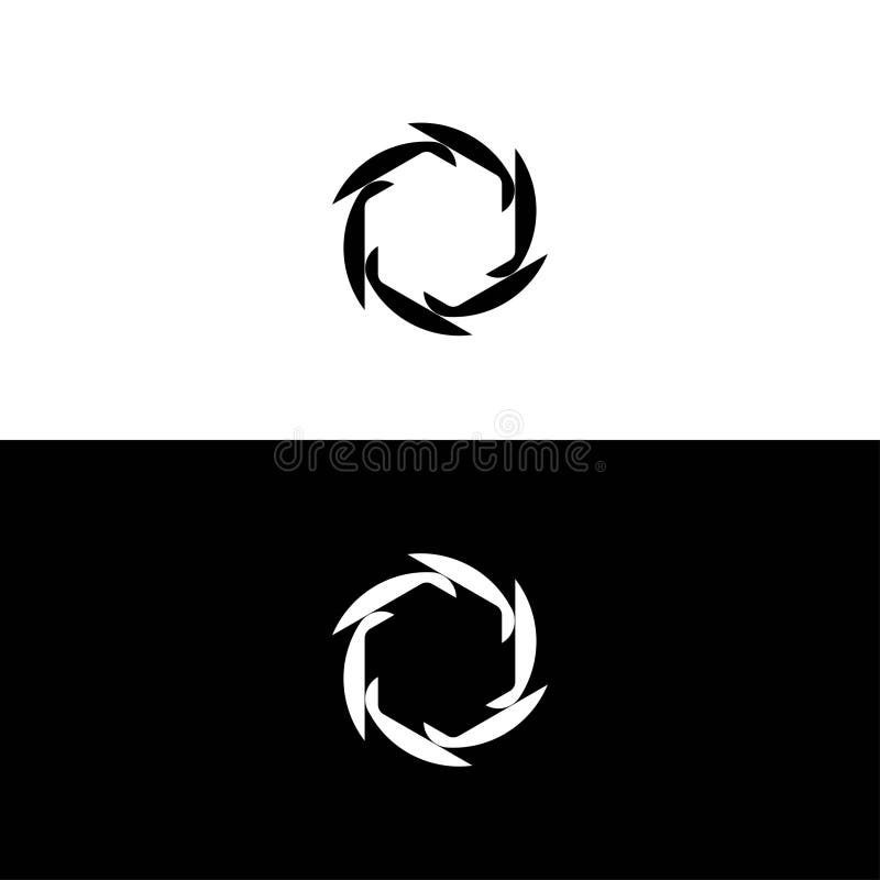 Spark Circle Logo Design Template . Black and White Circle Logo Stock ...
