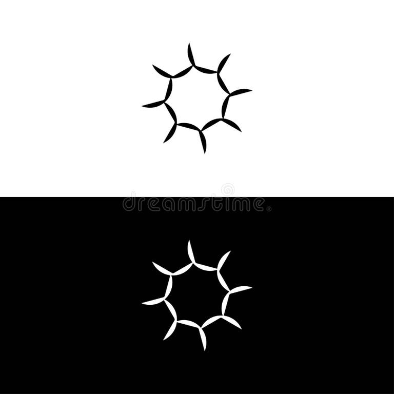 Spark Circle Logo Design Template . Black and White Circle Logo Stock ...