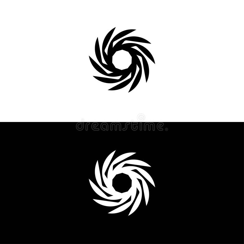 Spark Circle Logo Design Template . Black and White Circle Logo Stock ...