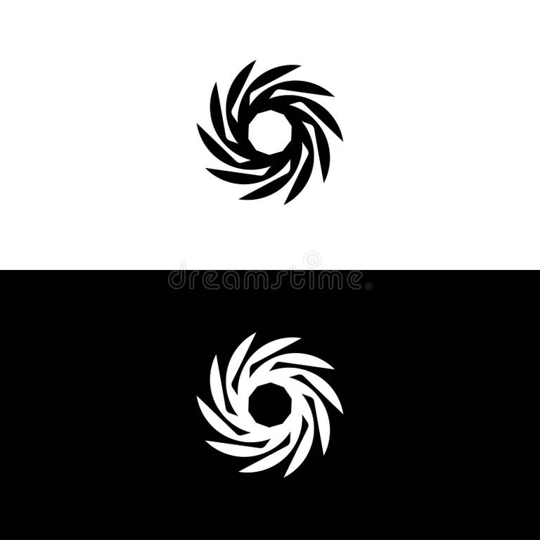Spark Circle Logo Design Template . Black and White Circle Logo Stock ...
