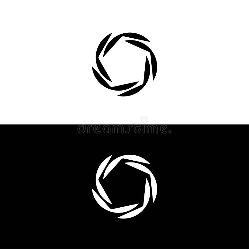 Spark Circle Logo Design Template . Black and White Circle Logo Stock ...