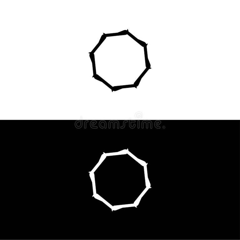 Spark Circle Logo Design Template . Black and White Circle Logo Stock ...