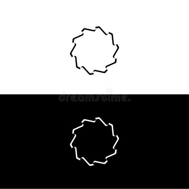 Spark Circle Logo Design Template . Black and White Circle Logo Stock ...