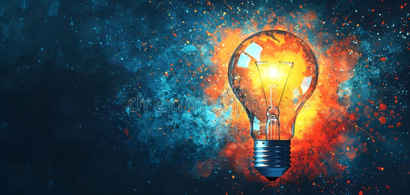The Spark of Creativity: a Glowing Light Bulb Symbolizing Innovative ...