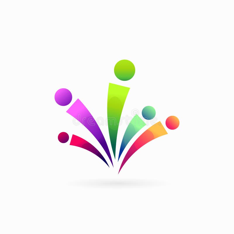 Spark Logo with People Group Shapes Combination, Sparkle People Logo ...