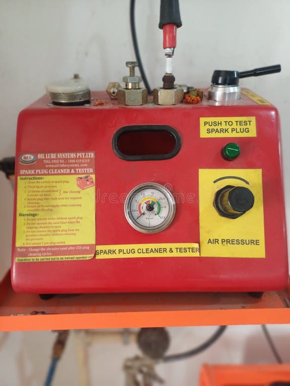 Spark Plug Cleaner & Tester Machine Stock Image - Image of machine ...
