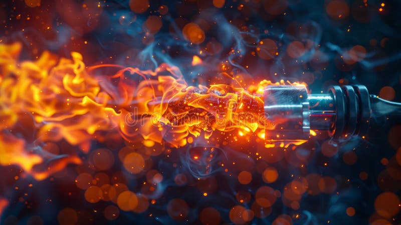 Spark Plug with Electric Discharge Generating Fire. Stock Photo - Image ...