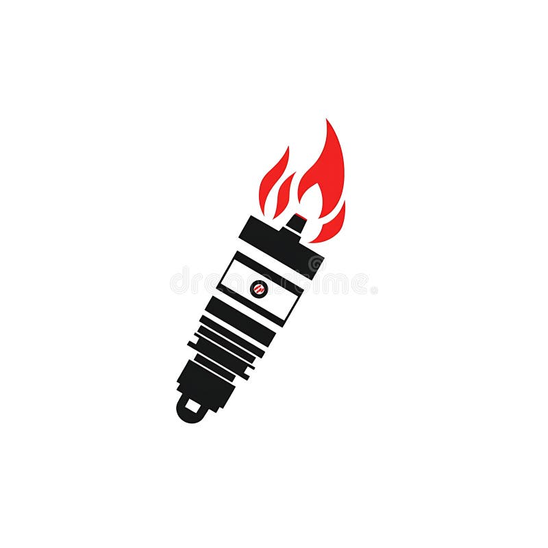 Spark Plug with Flames Icon Stock Illustration - Illustration of icon, ignition: 370967723