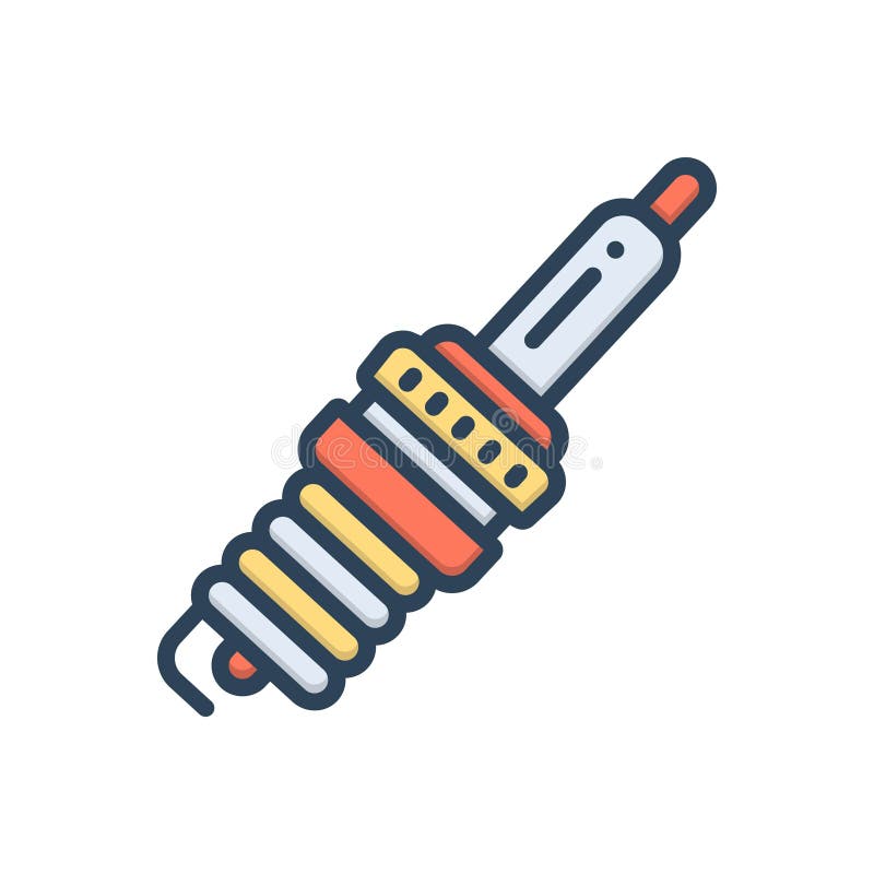 Color Illustration Icon for Spark Plug, Spark and Flame Stock ...