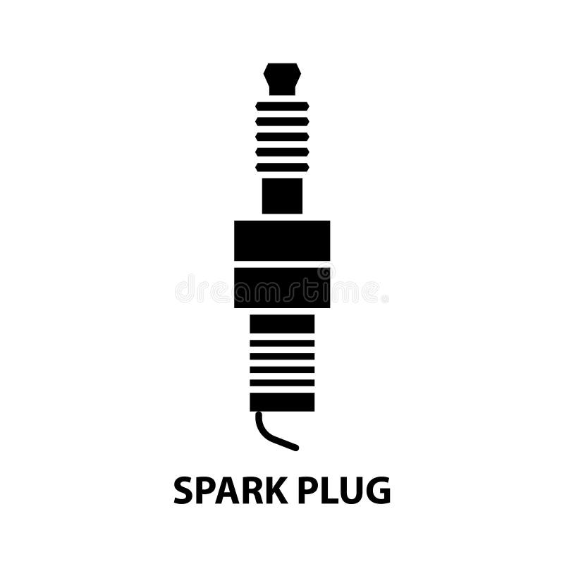 Spark Plug Icon, Black Vector Sign with Editable Strokes, Concept ...