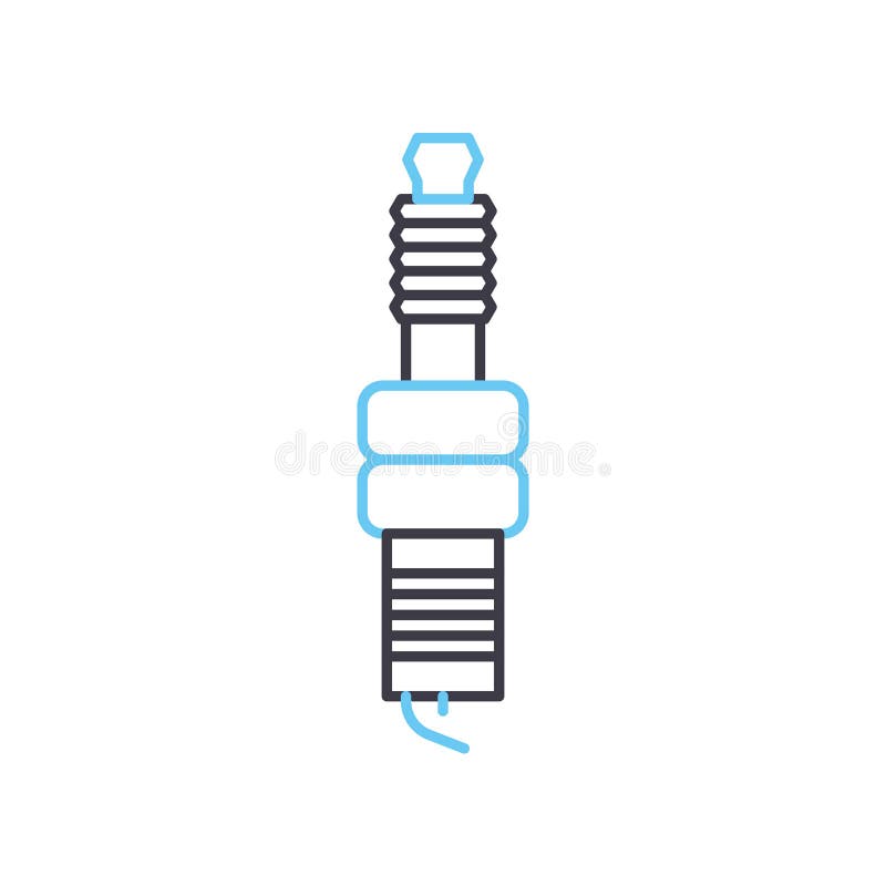 Spark Plug Line Icon, Outline Symbol, Vector Illustration, Concept Sign ...