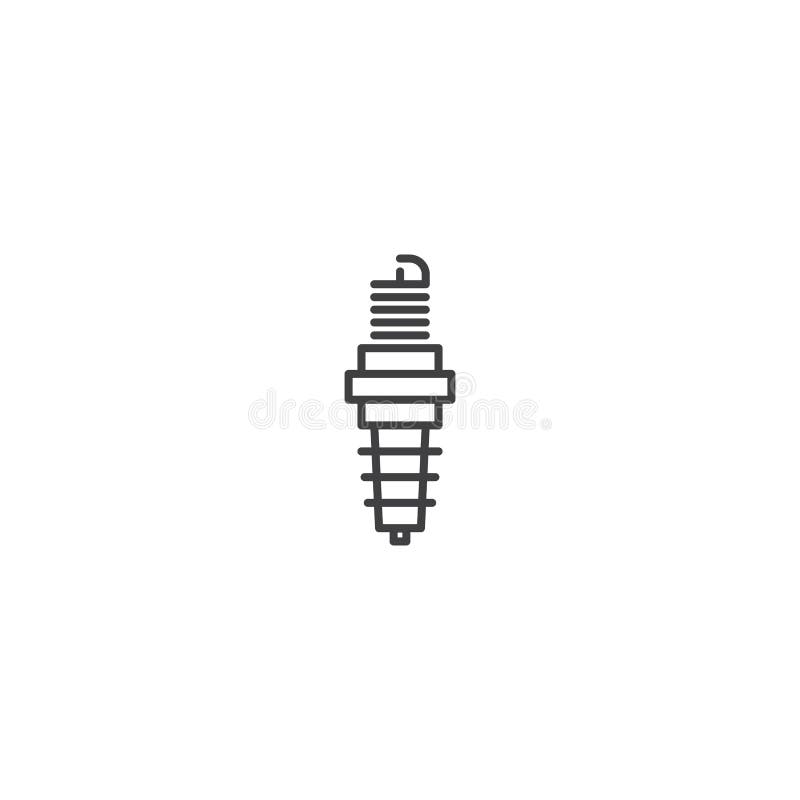 Spark Plug Line Icon Vector Stock Vector - Illustration of laconic ...