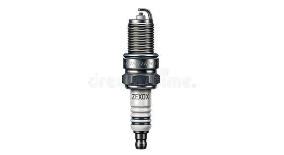 Spark Plug with Metallic Upper Section Featuring a Threaded Design and ...