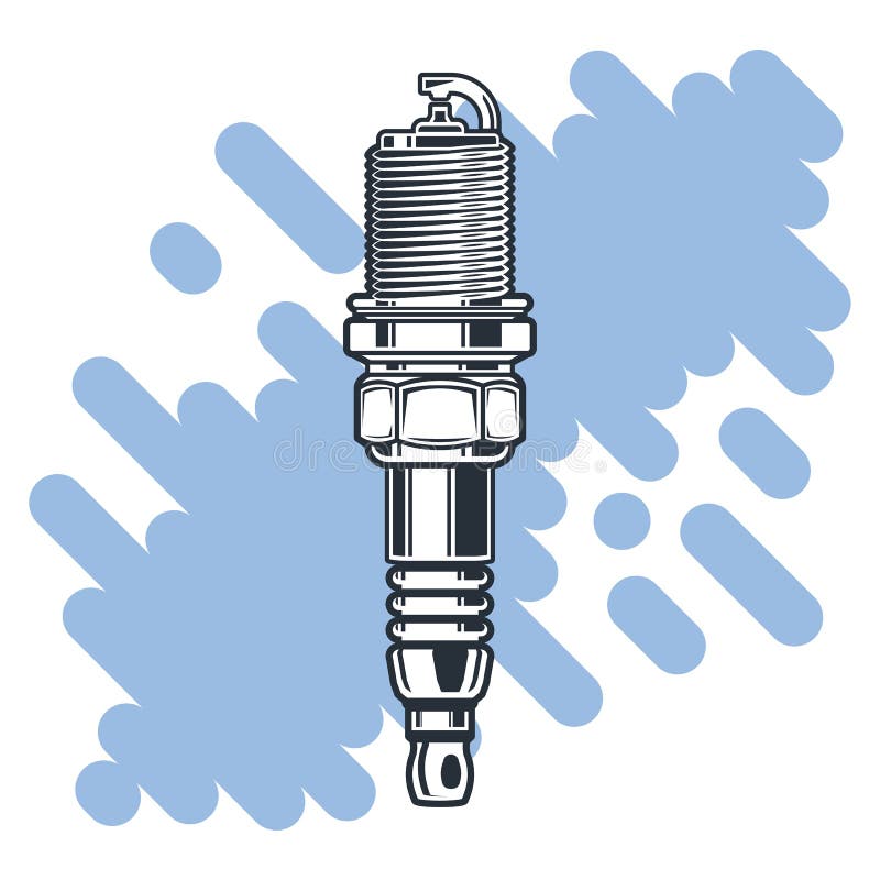 Spark Plug. Monochrome Illustration of Spark Plug Stock Vector ...