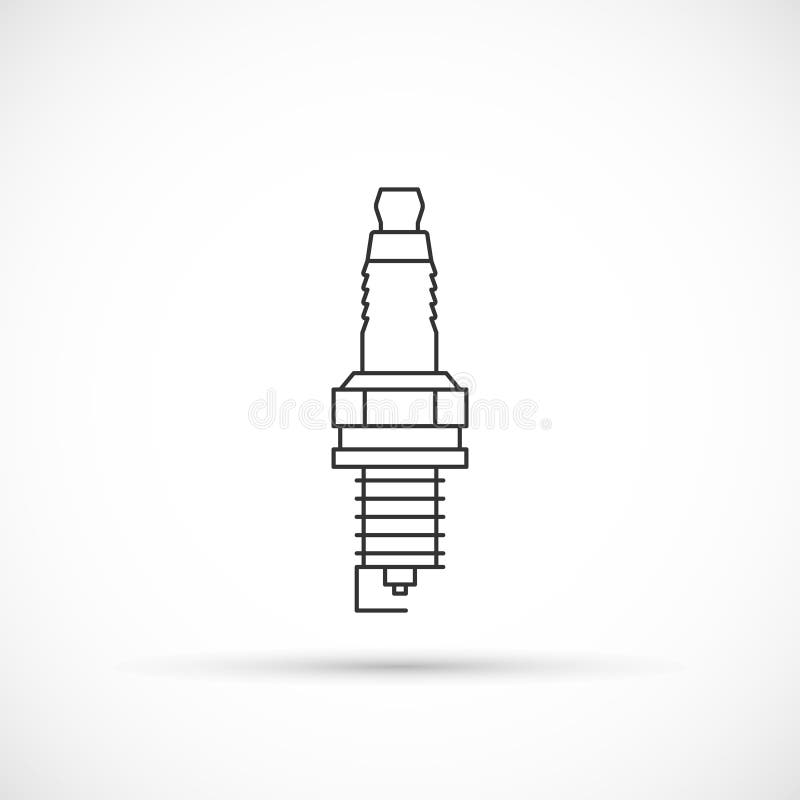 Spark plug outline icon stock vector. Illustration of editable - 126074581