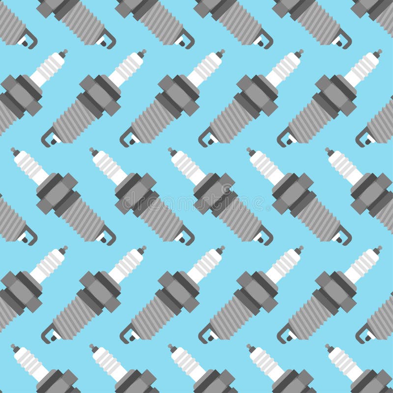 Spark Plug Pattern Seamless. Car Accessory Background Stock Vector ...