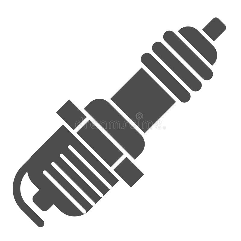 Spark Plug Solid Icon. Car Candle Vector Illustration Isolated on White ...