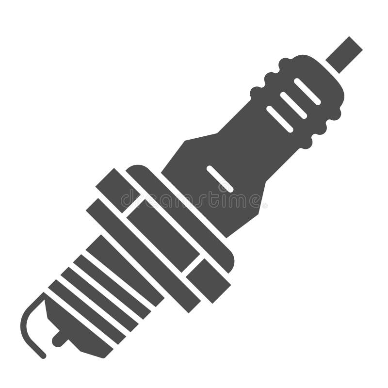Spark Plug Solid Icon. Car Spark Plug Vector Illustration Isolated on ...