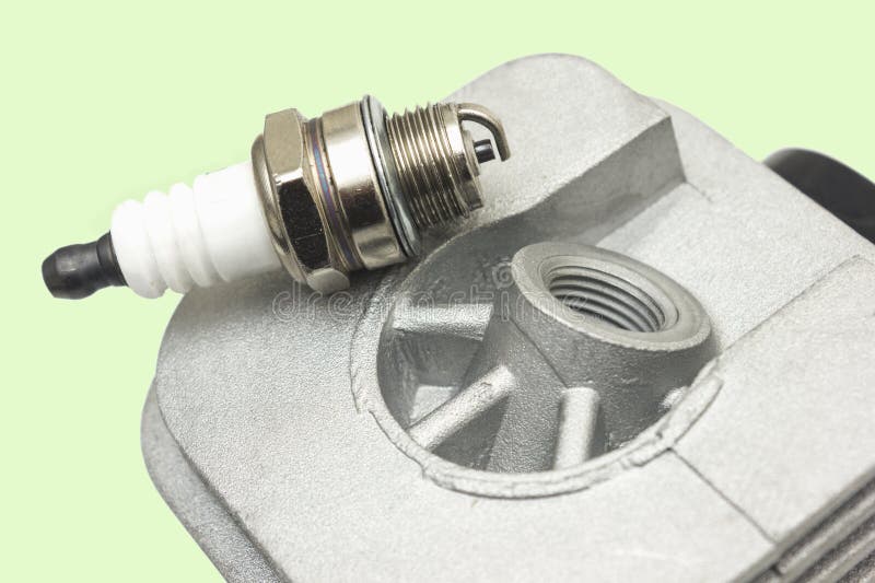 Spark Plug for Two-stroke Engine and Spark Plug Hole Stock Image ...