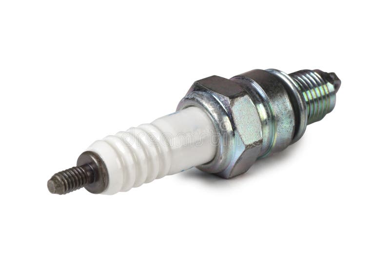 Spark plug on white stock image. Image of metal, electricity - 71853991