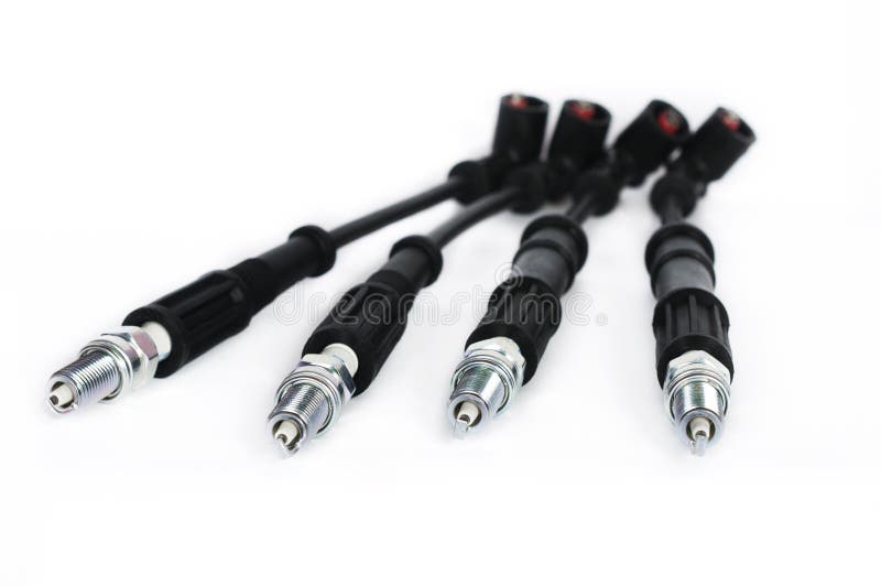 Spark Plug and Wires of a High Pressure Stock Image - Image of ...