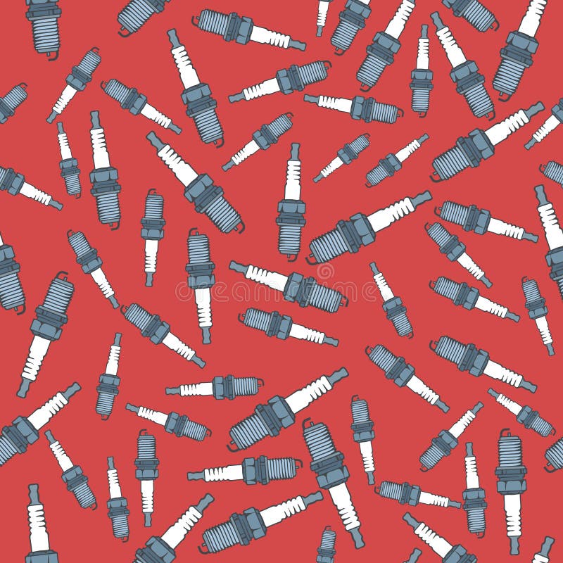 Spark Plugs Seamless Pattern Vector Stock Vector - Illustration of ...