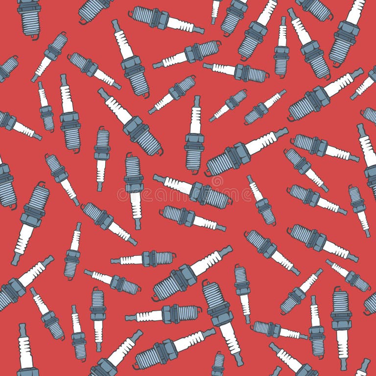 Spark Plugs Seamless Pattern Vector Stock Vector - Illustration of ...