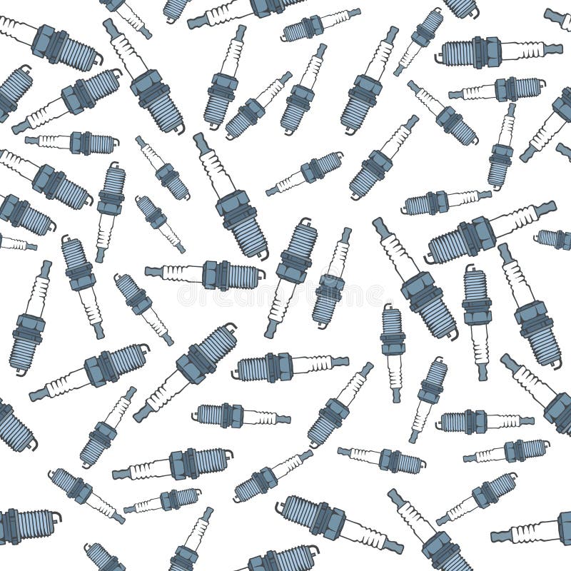 Spark Plugs Seamless Pattern Vector Stock Vector - Illustration of ...