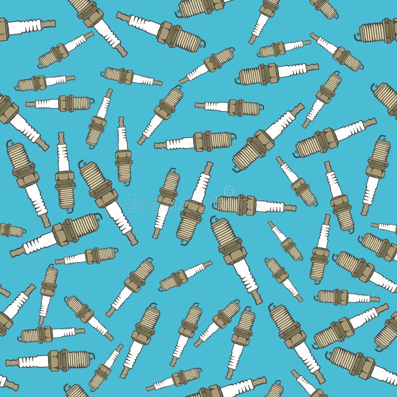 Spark Plugs Seamless Pattern Vector Stock Vector - Illustration of ...