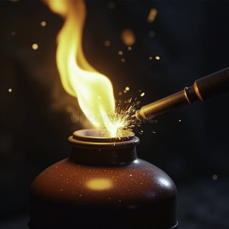 Spark Producing a Large Flame in a Gas Canister, Gas Canister, Fuel ...