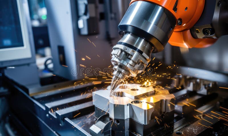 A Spark-Producing Metal-Cutting Machine Stock Illustration ...