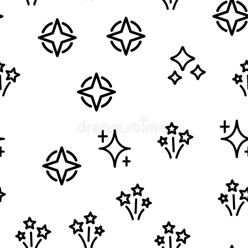 Spark and Sparkle Star Vector Seamless Pattern Stock Vector ...