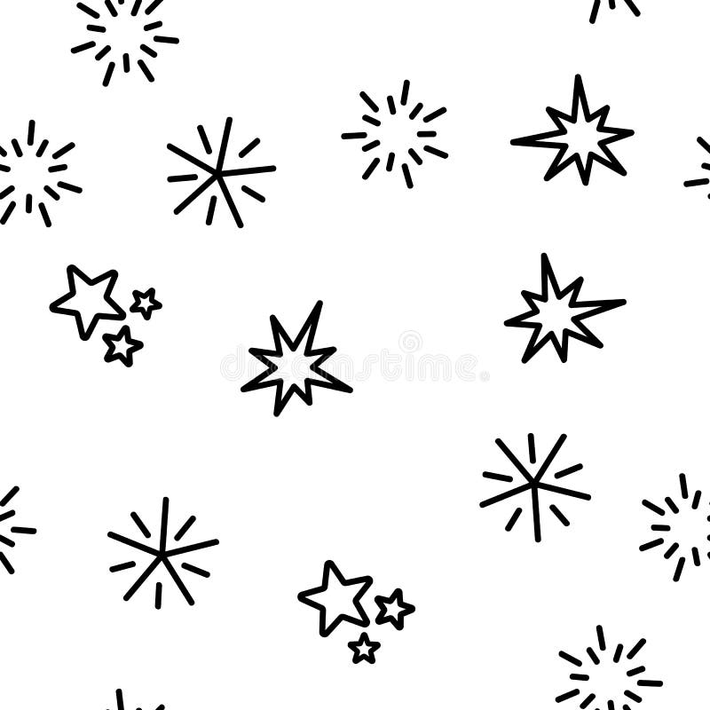 Spark and Sparkle Star Vector Seamless Pattern Stock Vector ...