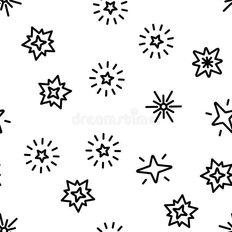 Spark and Sparkle Star Vector Seamless Pattern Stock Vector ...