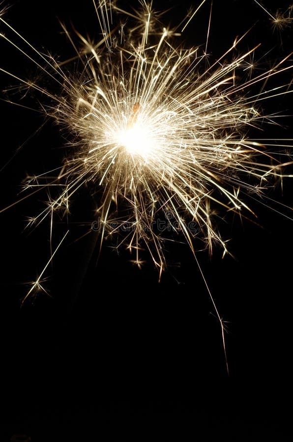 Spark Stick Lit on Dark Background Stock Photo - Image of festivities ...