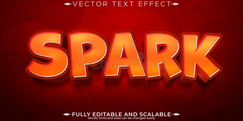 Spark Text Effect, Editable Fire and Flame Text Style Stock Vector ...