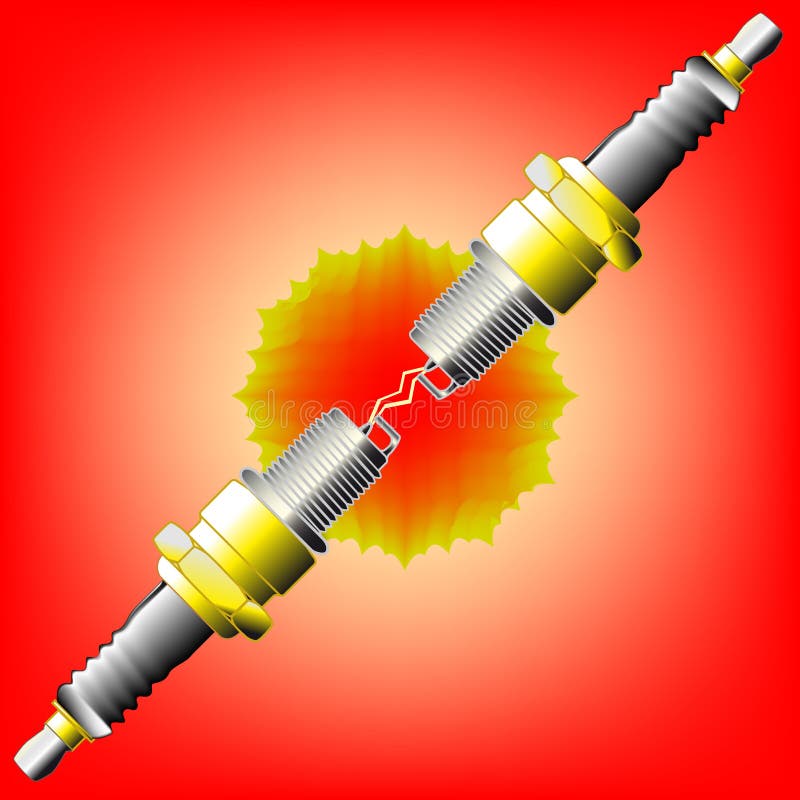 Spark Sparking Plug, Delivering Electric Current Device Stock Vector ...